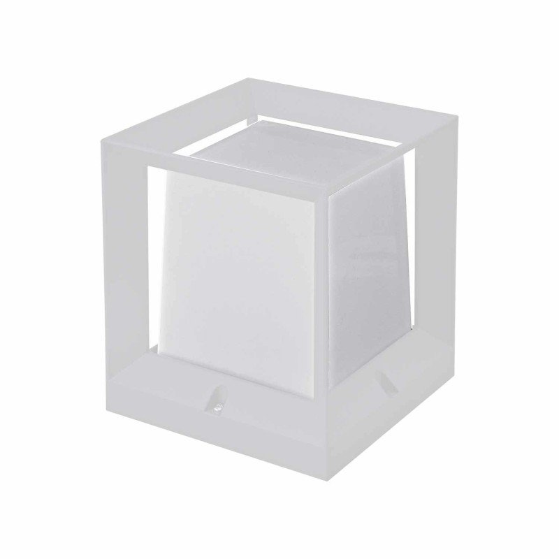 COD.45240 SOBREMURO EXTERIOR 1X100W MODELO PANAMÁ COR BRANCO 16X18,5CM